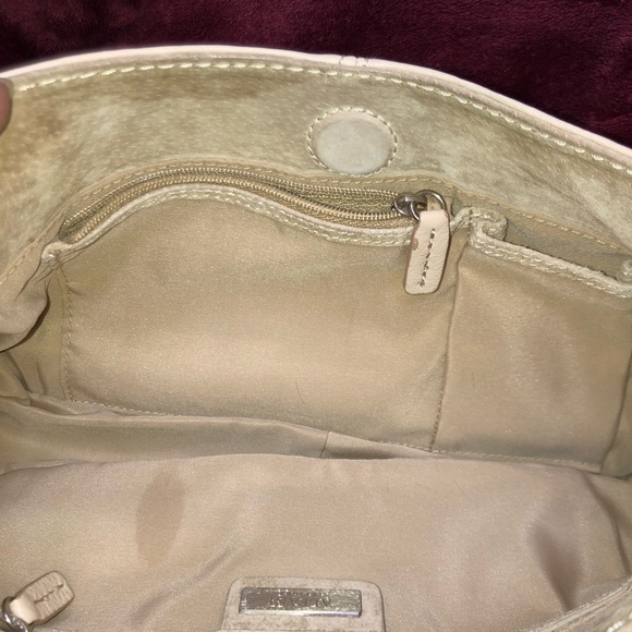 Alfani | Bags | Alfani Soft Pebbled Leather Purse Cream With Suede ...